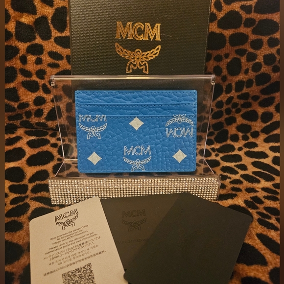 MCM | Accessories | Mcm New Mini Spectrum Diamond Visetos Blue Logo ...